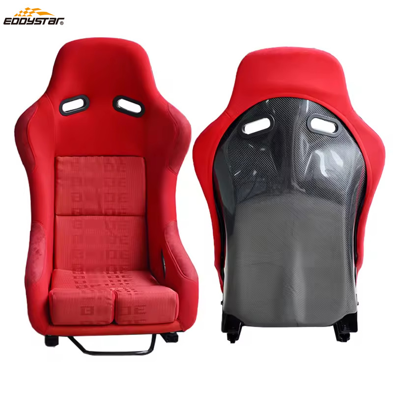 EDDYSTAR Carbon Fiber Bucket Seats Dual Slider Easy Installation For ...