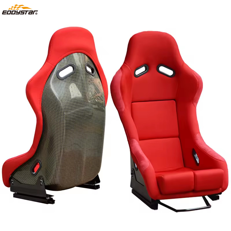 EDDYSTAR Carbon Fiber Bucket Seats Dual Slider Easy Installation For ...